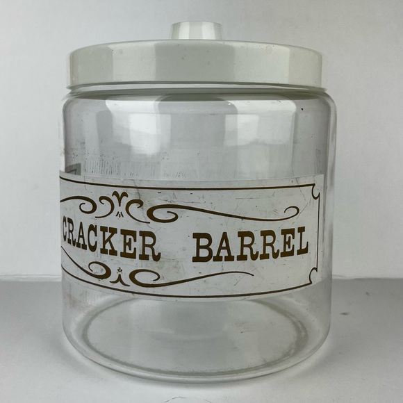Pyrex | Kitchen | Vintage Pyrex Glass The Cracker Barrel Jar Snack ...